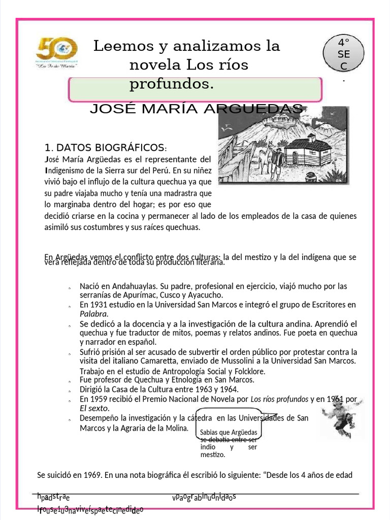 PDF Ficha Los Rios Profundos 4 Ay B | PDF
