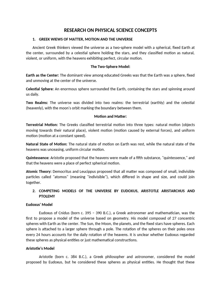 Physical Science Research | PDF | Heliocentrism | Astronomy