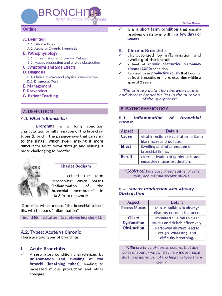 Bronchitis (Ft. Reo Mikage) | PDF | Bronchitis | Respiratory Tract