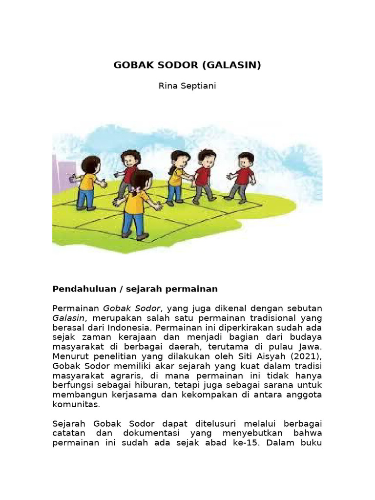 Sejarah dan Nilai Permainan Gobak Sodor | PDF