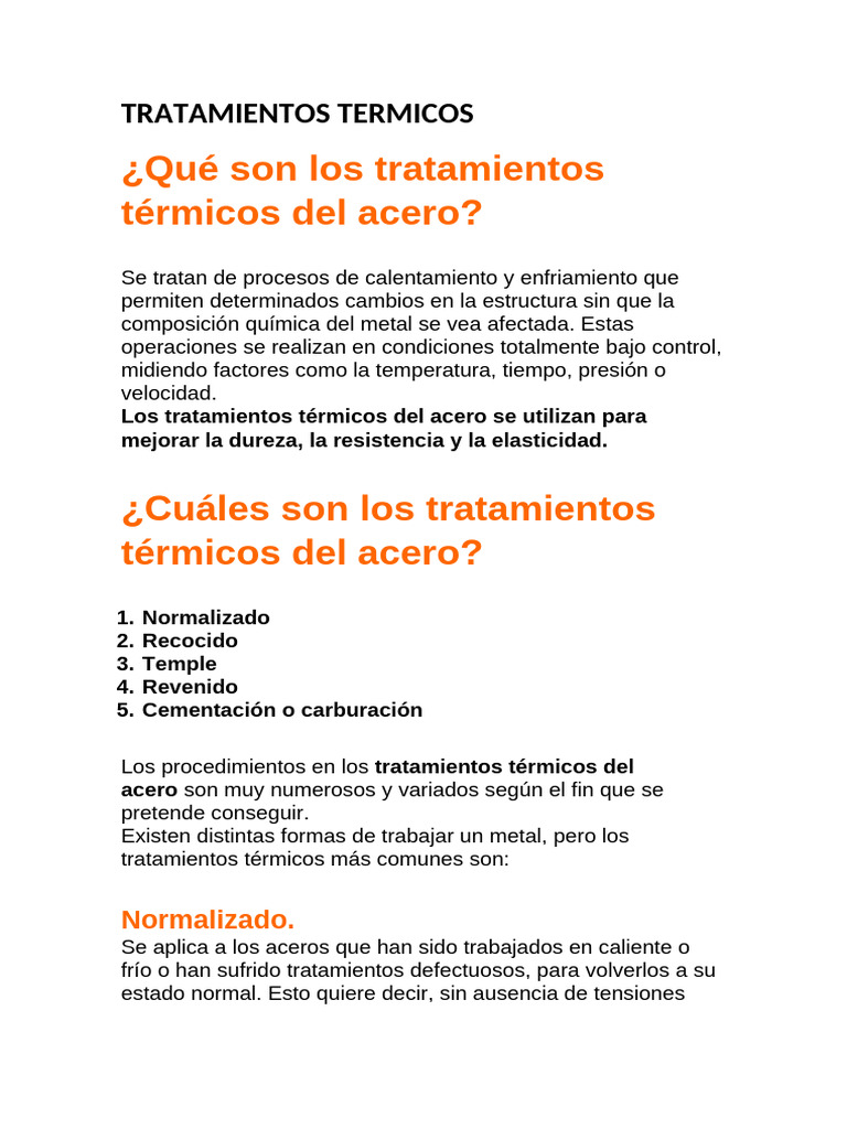 Tratamientos Termicos | PDF | Tratamiento a base de calor | Acero