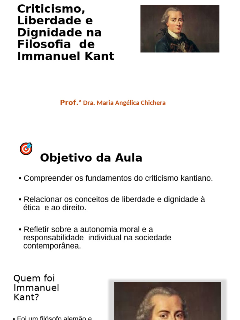 Kant: Liberdade, Dignidade e Criticismo | PDF | Immanuel Kant | Liberdade