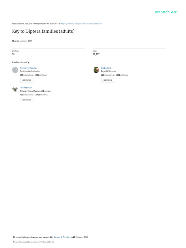 Bucketal2009 KeytoDipteraFamilies MCAD | PDF