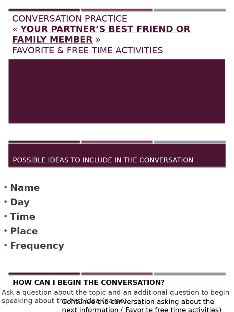 Conversation Practice: Free Time Activities | PDF
