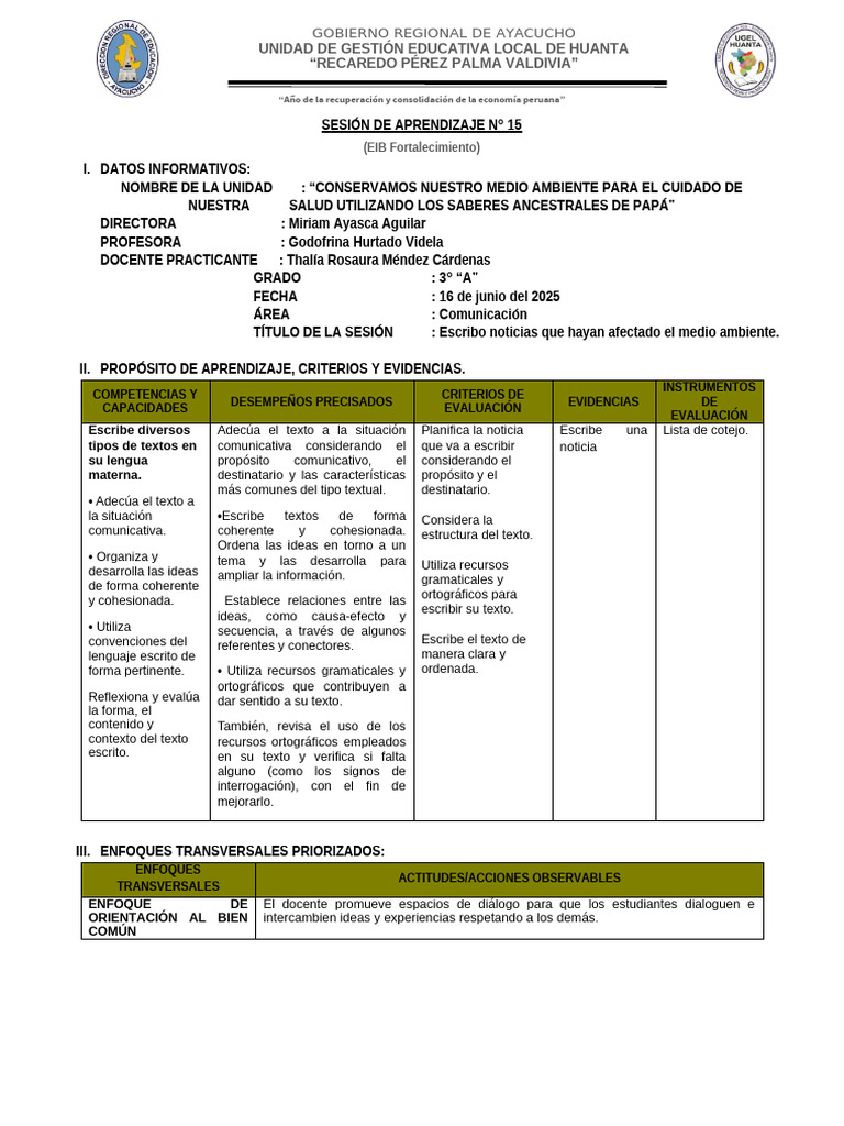 Escribo noticias sobre medio ambiente | PDF | Aprendizaje