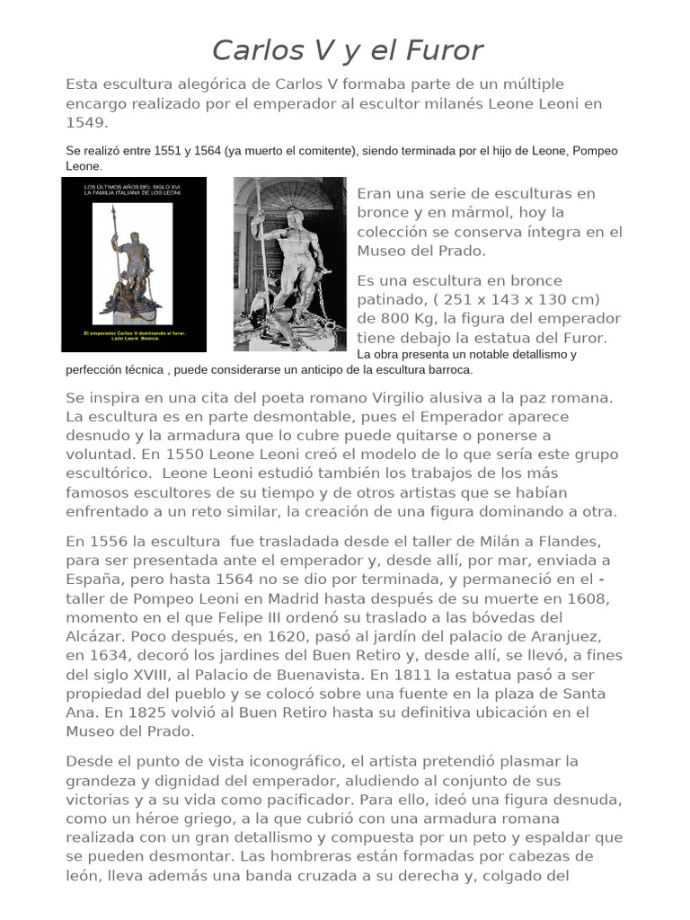 Carlos V y el Furor en Escultura | PDF | Escultura
