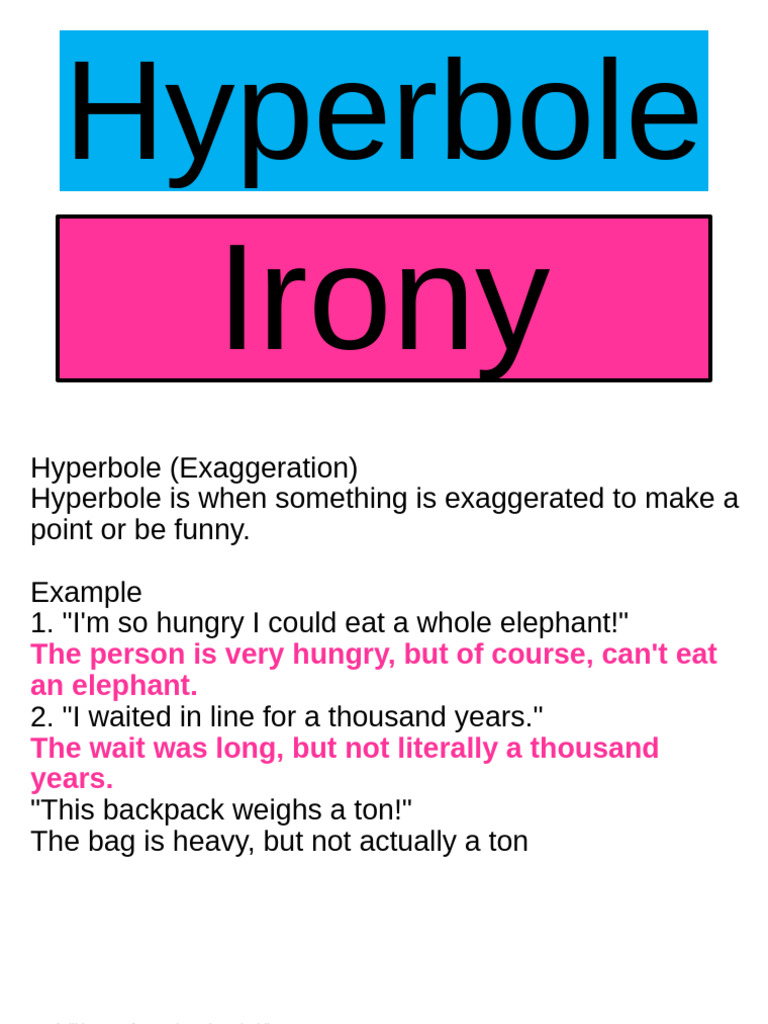 Understanding Hyperbole and Irony | PDF