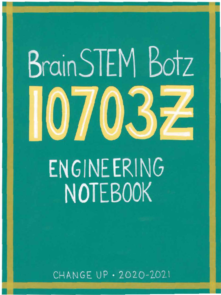 Sample Engineering Notebook Team 10703z | PDF
