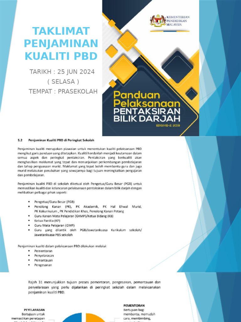 Taklimat Penjaminan Kualiti PBD 2024 | PDF