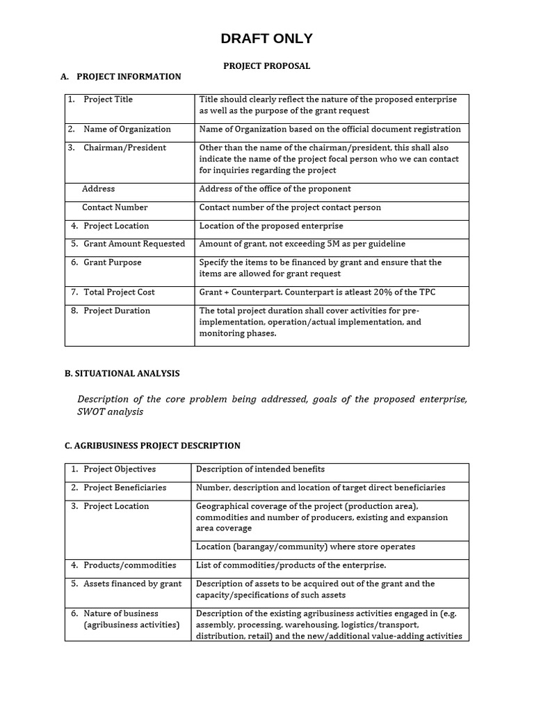 Project Proposal Template - DA AMAS | PDF | Expense | Income