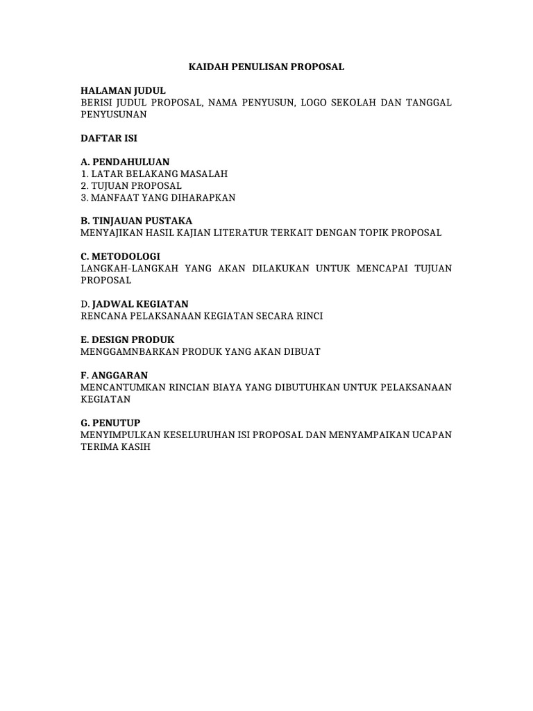 Kaidah Penulisan Proposal yang Efektif | PDF