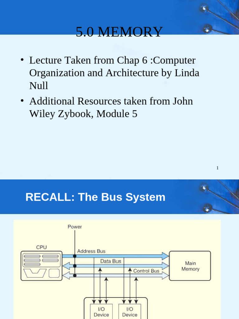 Module 5 - 5.1 Overview of Computer Memory | PDF | Random Access Memory | Cpu Cache