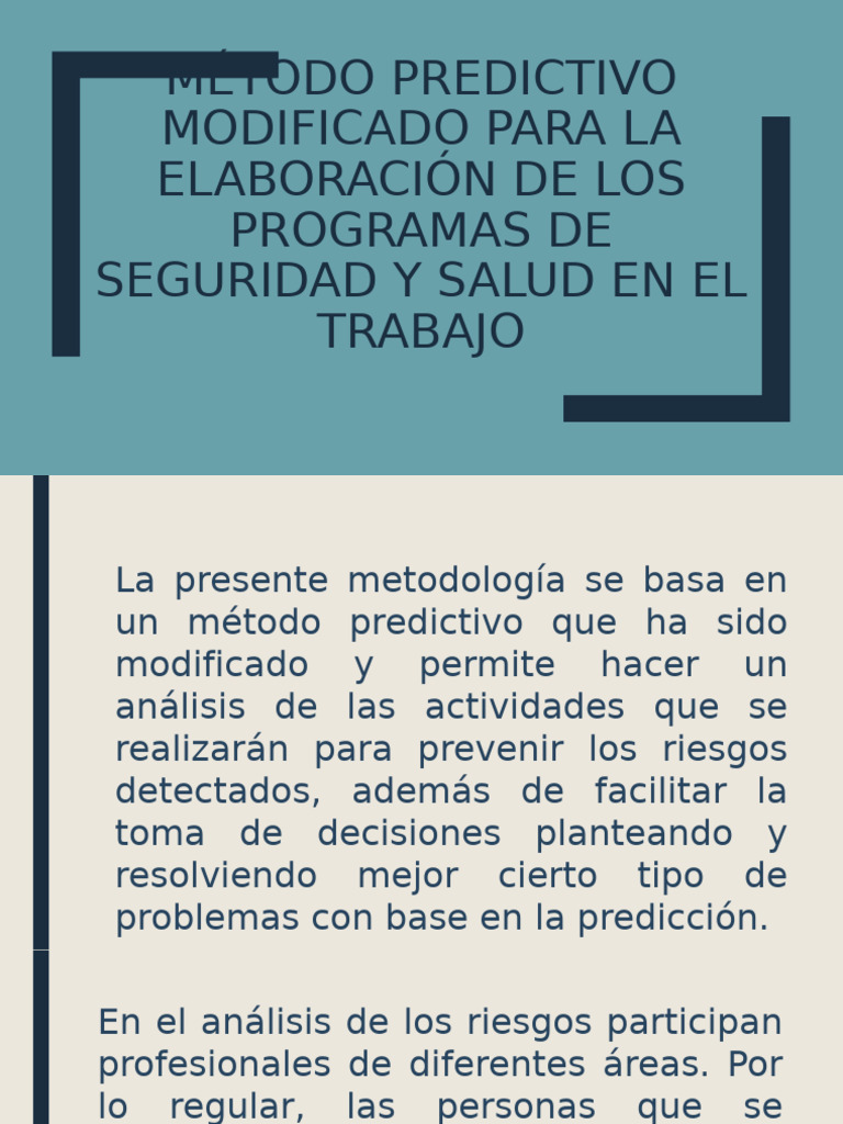 Método Predictivo Modificado para La Elaboración de Programas de Salud ...