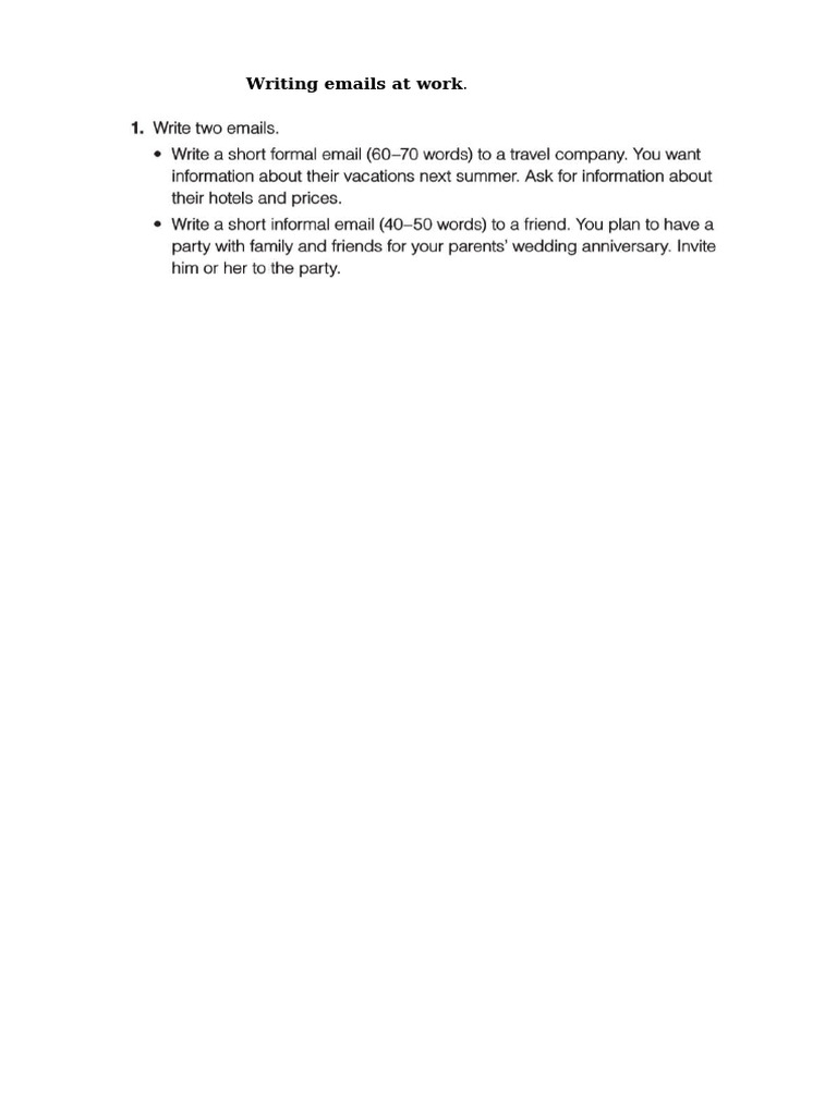 Exercise - Writing Formal and Informal Emails | PDF