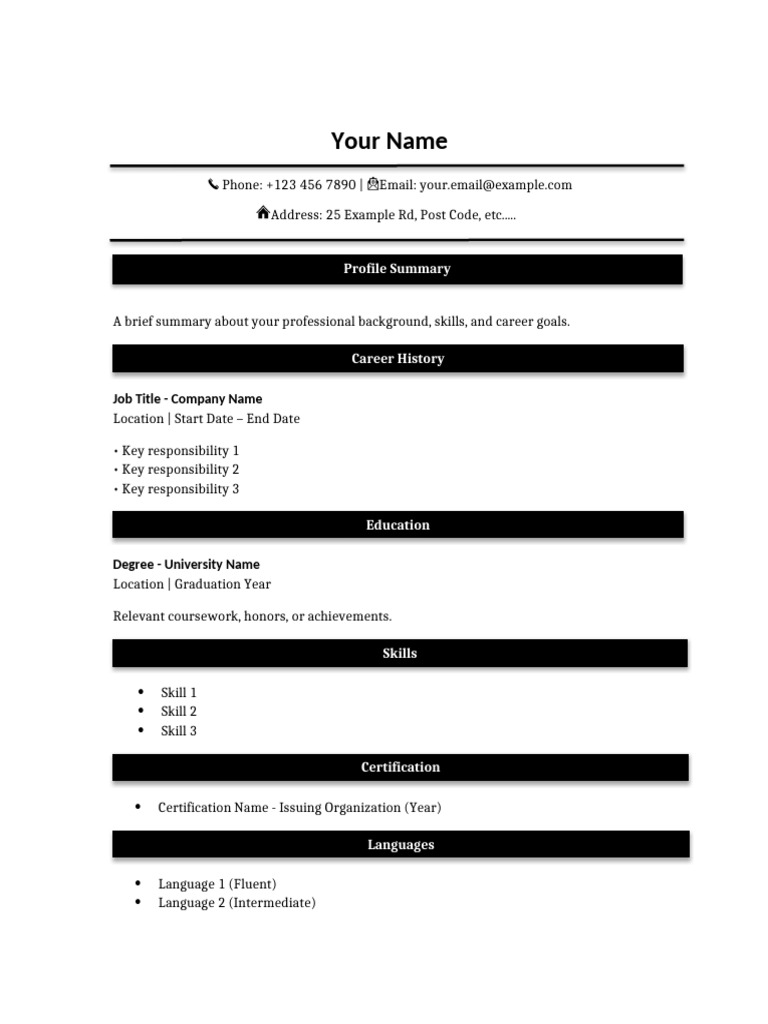 CV Template | PDF