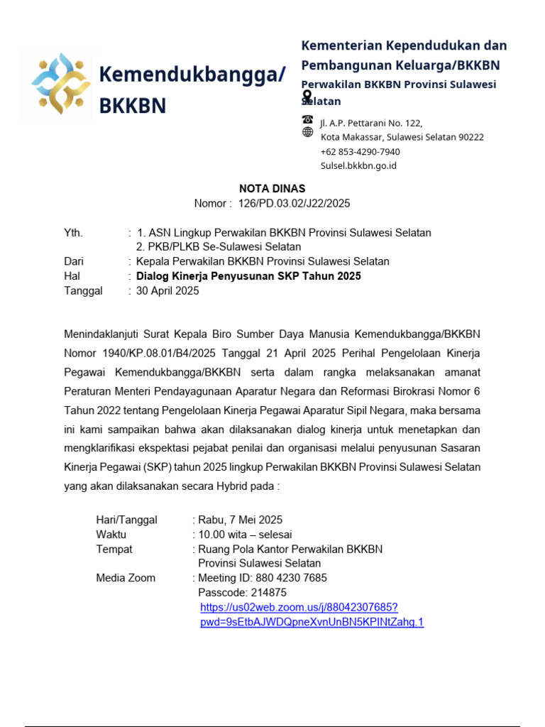 20250502131934surat Dialog Kinerja 2025 | PDF