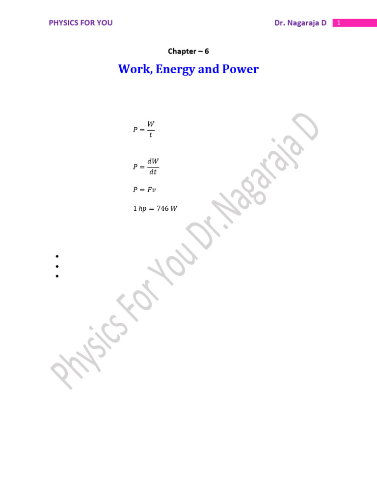 Work, Energy, and Power in Physics | PDF | Collision | Momentum