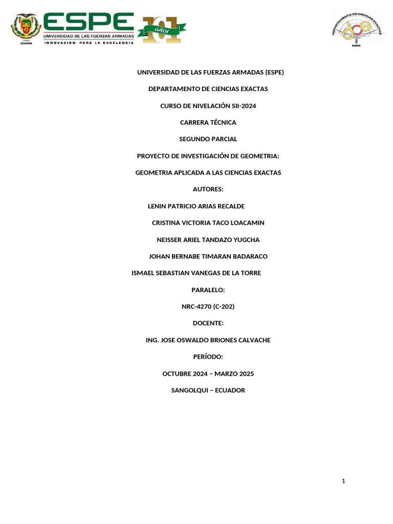 Pryecto Geometria Final | PDF | Elipse | Geometría