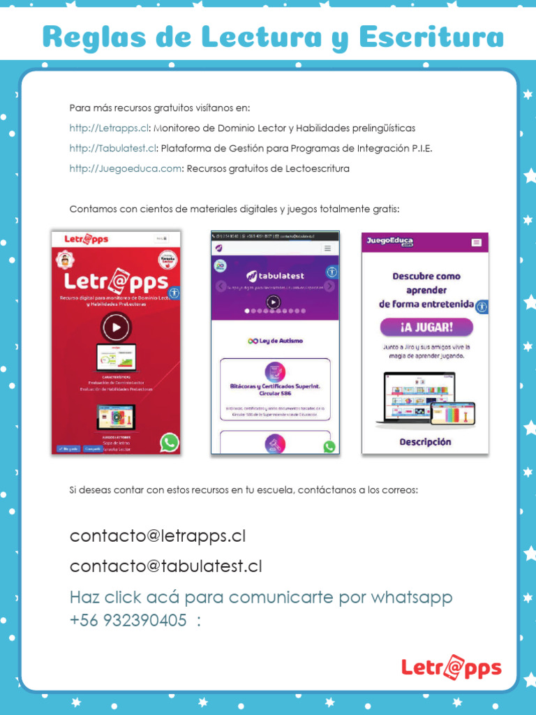 Reglas de Lectura y Escritura 3.0 - LETRAPPS | PDF