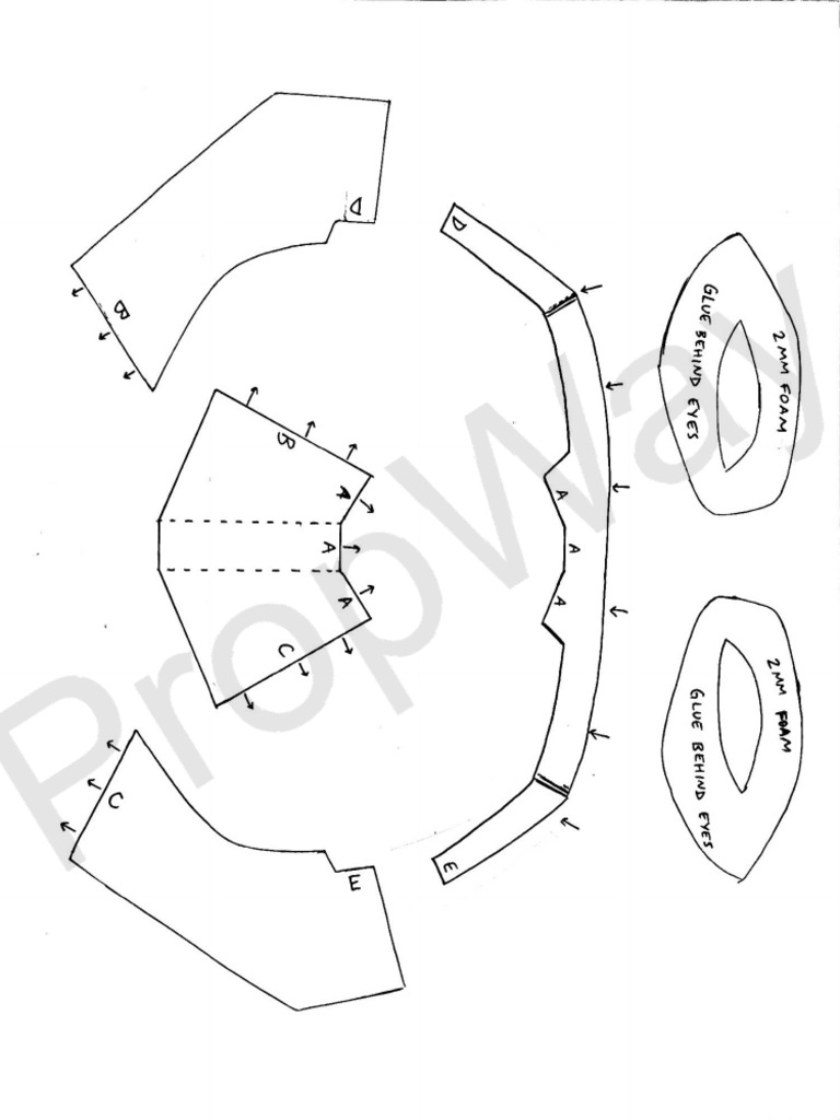 Daredevil Helmet Template - PropWay | PDF