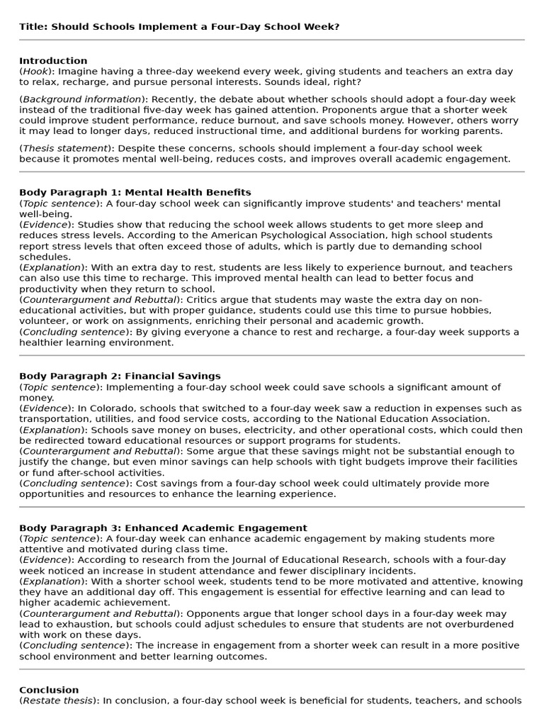 Answer Key Argumentative Essay Parts | PDF | Homework | Mental Health