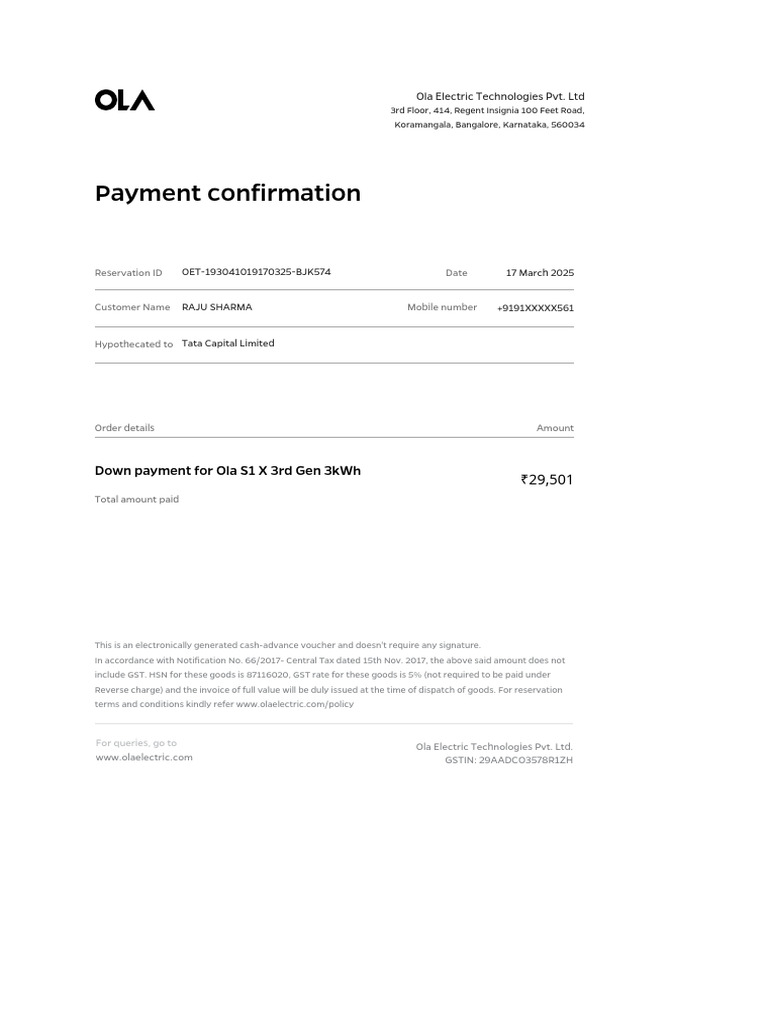 Oet 193041019170325 BJK574 Down - Payment | PDF