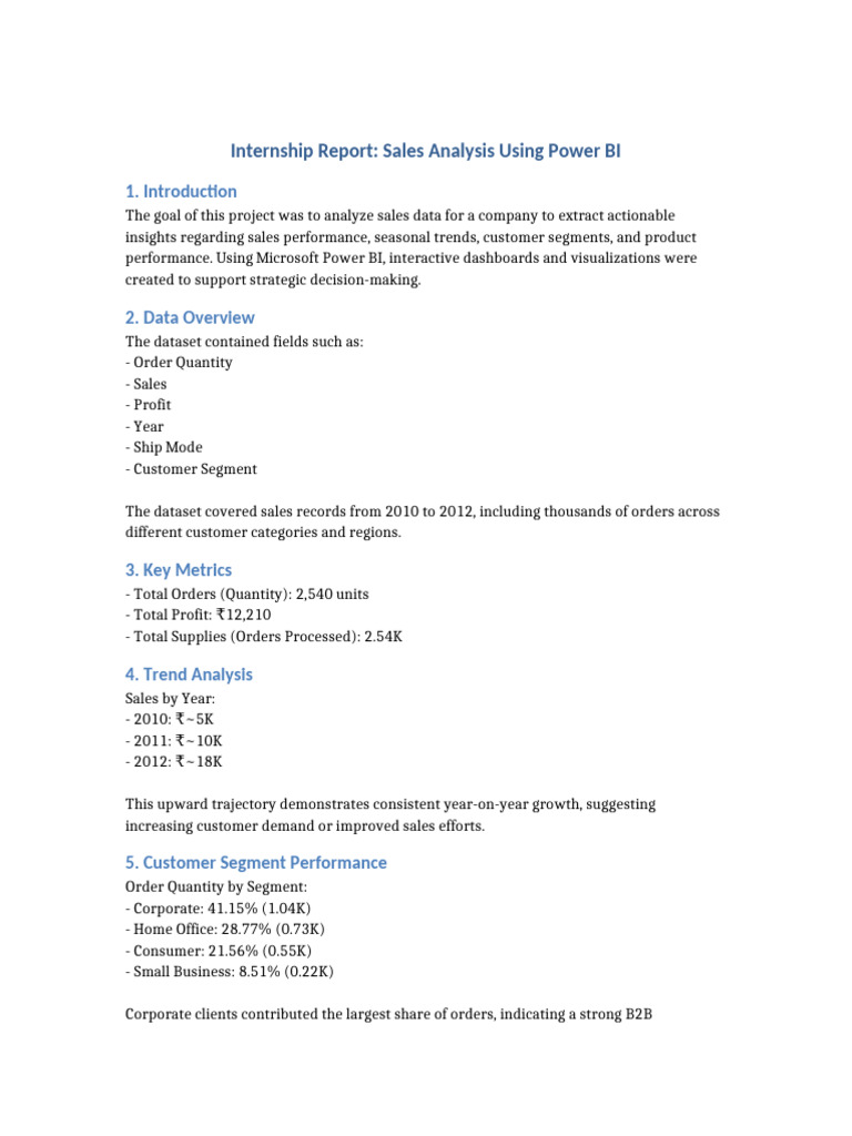 Sales Analysis Internship Report | PDF | Market Segmentation | Sales