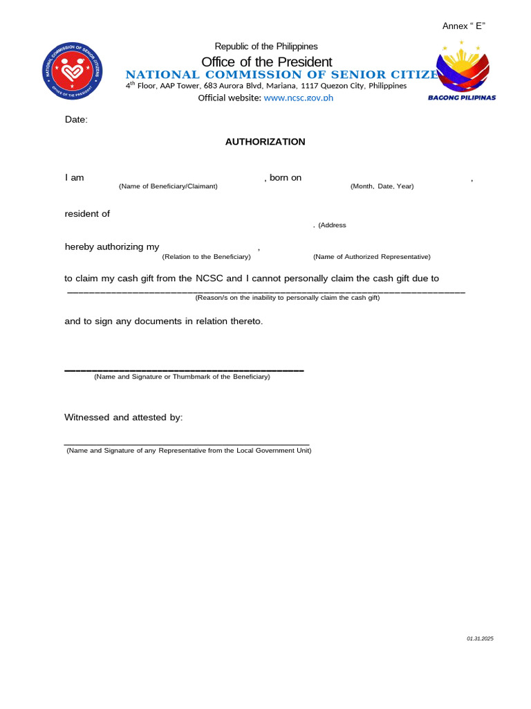 Annex E. Authorization Letter | PDF