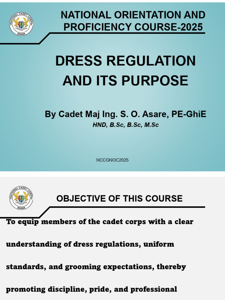 Dress Regulation Lessons | PDF