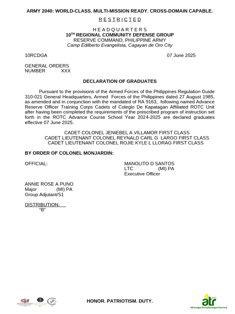 CDK Declaration of Graduates Basic and Advance 2025 FINAL | PDF ...