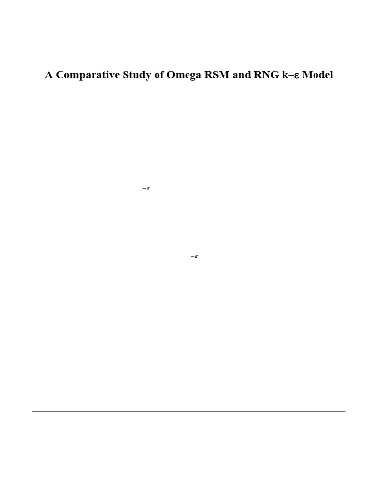 A Comparative Study of Omega RSM and RNG K-Epsilon | PDF | Turbulence ...