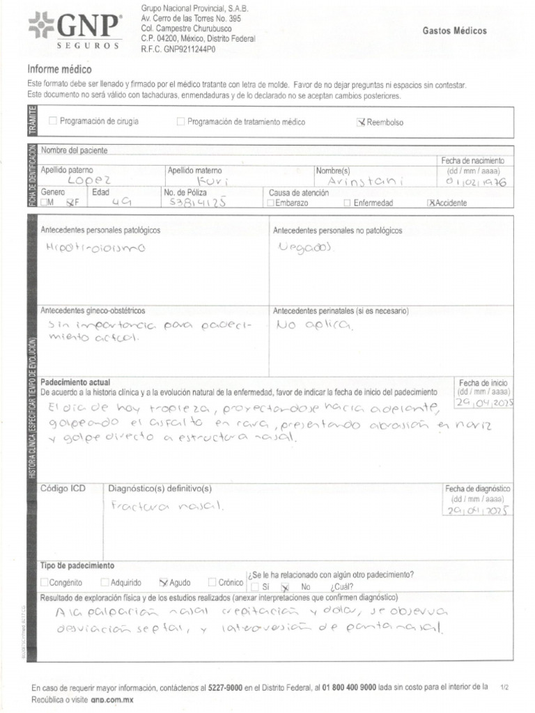 Informe Medico DR Diaz Barriga Completo | PDF