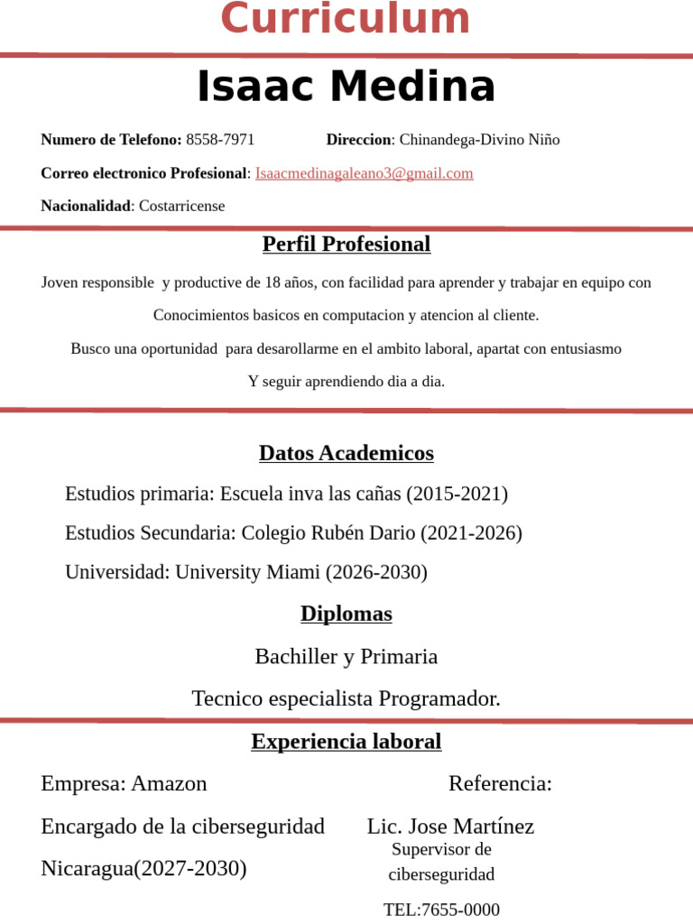 Curriculum Isaac | PDF