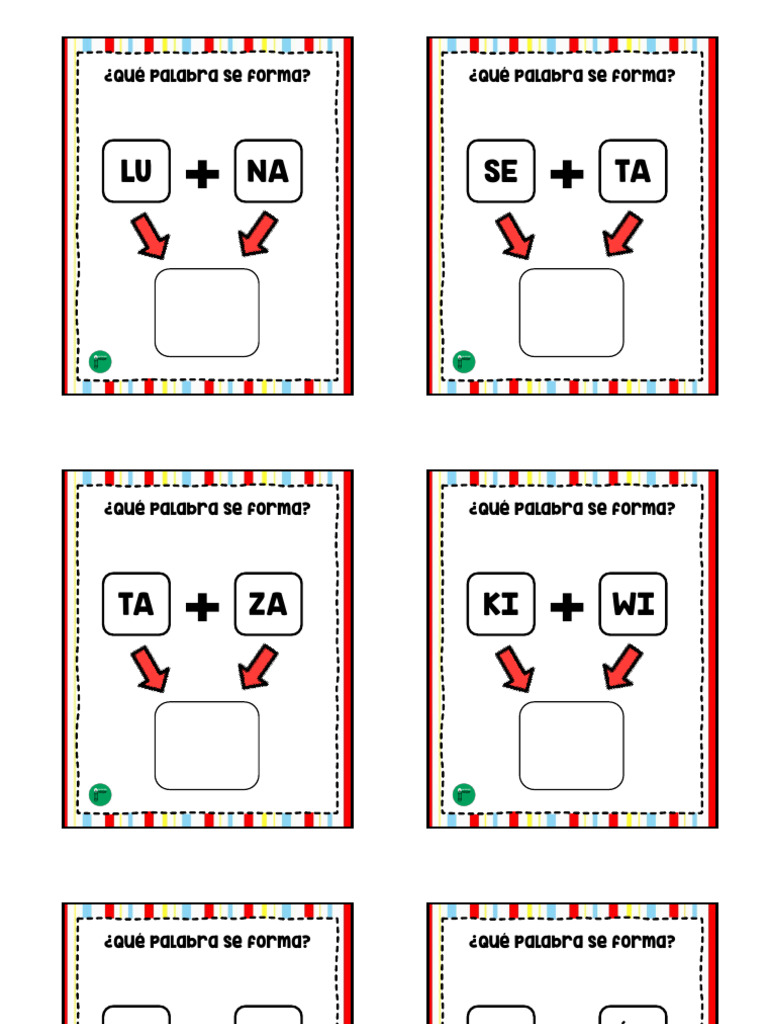 Tarjetas Formar Palabras Bisilabas - 250602 - 063108 | PDF