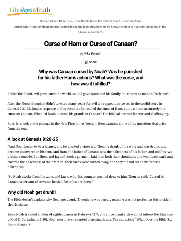 Gosp Curse of Ham or Curse of Canaan | PDF | Ham (Son Of Noah) | Noah