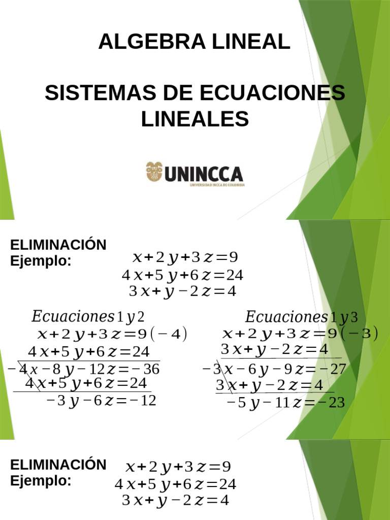 Sistema de Ecuaciones Lineales | PDF