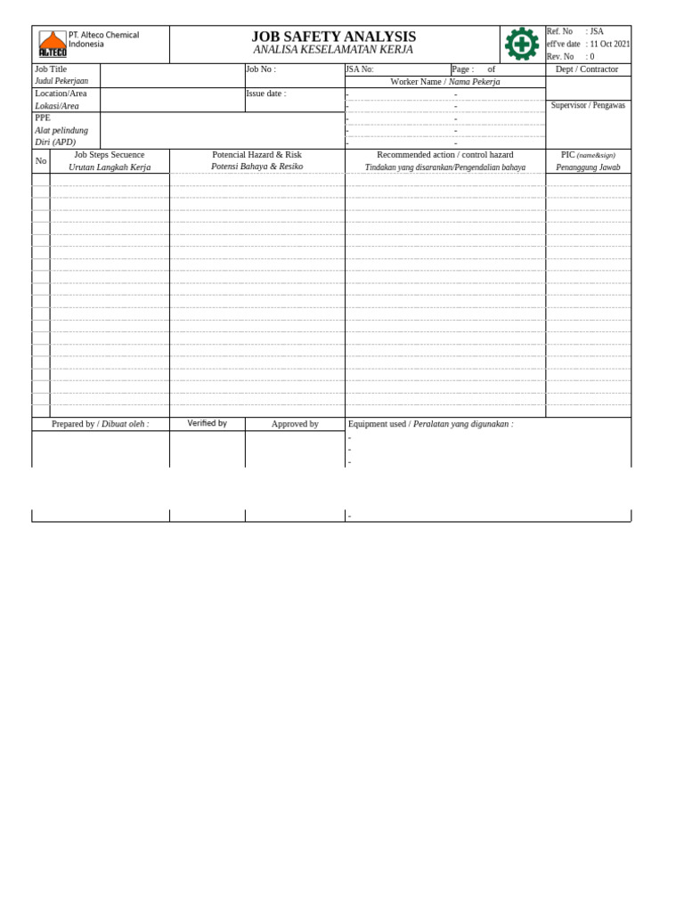 JSA Form | PDF