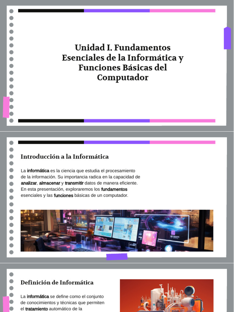 Unidad - I Fundamentos Esenciales de La Informatica y Del Computador ...
