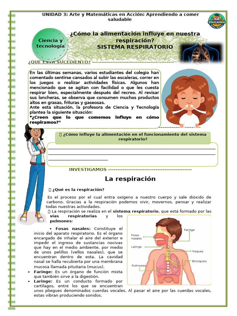 U3 FICHA D5 CT ¿Cómo La Alimentación Influye en Nuestra Respiración - 907 228 503 MISS MONICA ...