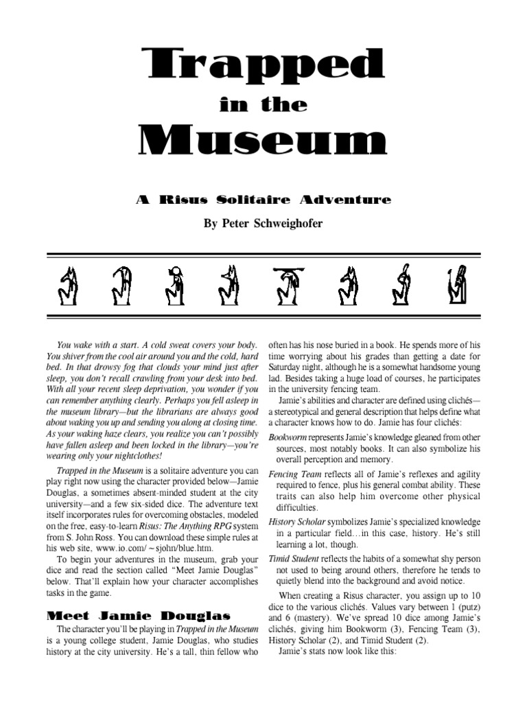 Risus Trapped in The Museum | PDF | Door | Statue