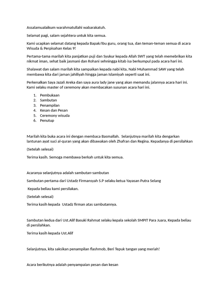 MC Script Ringkas | PDF