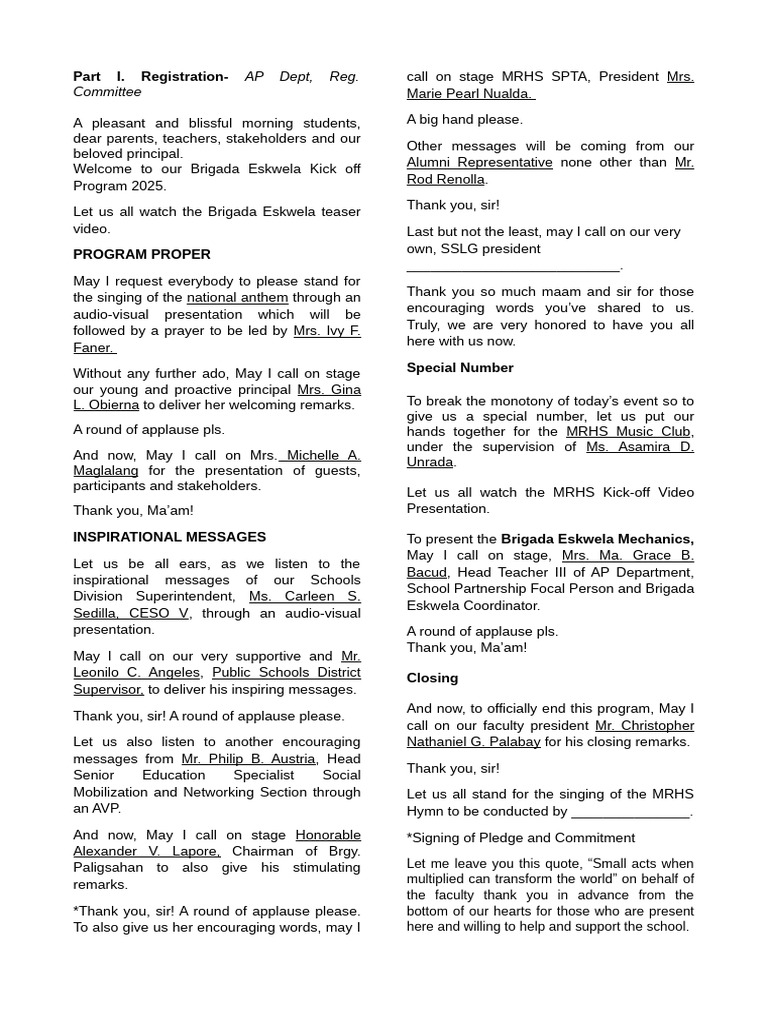 Brigada Script 2025 | PDF