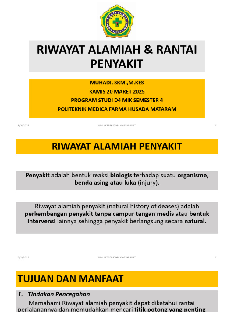 Meet 3 Riwayat Alamiah Penyakit | PDF