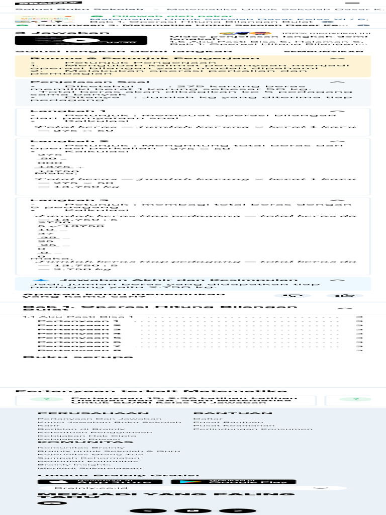 Pertanyaan 3, Bab 1. Operasi Hitung Bilangan Bulat, Matematika Untuk Sekolah Dasar Kelas VI 6 ...