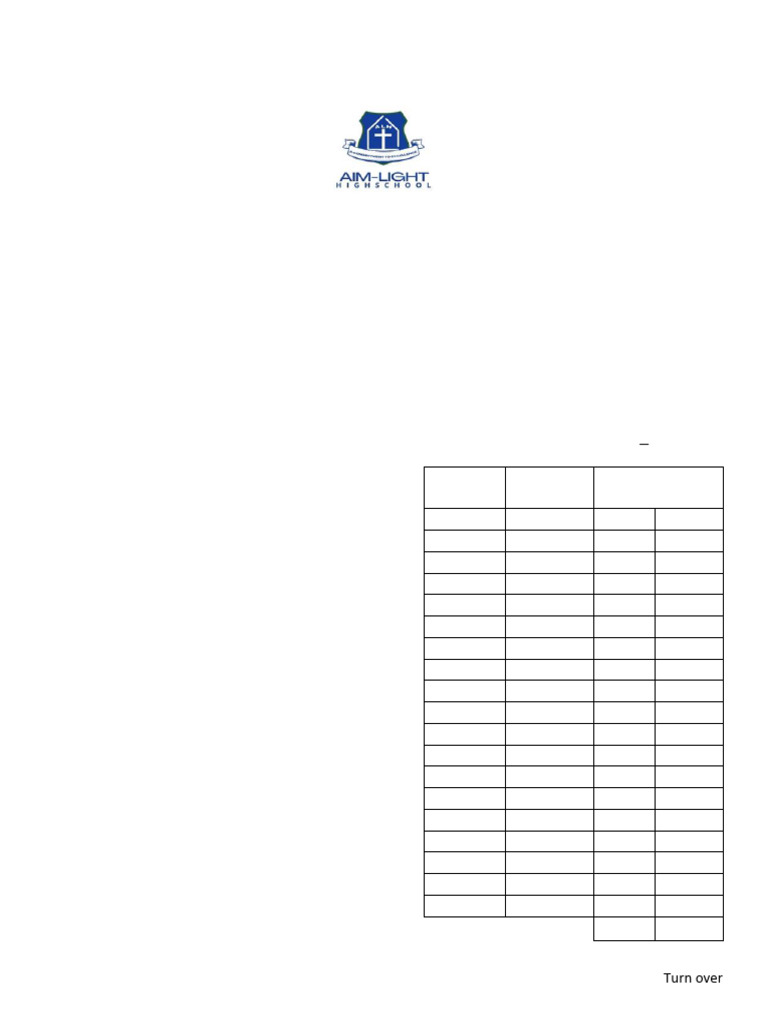 Mathematics Form 1 Exams | PDF | Angle