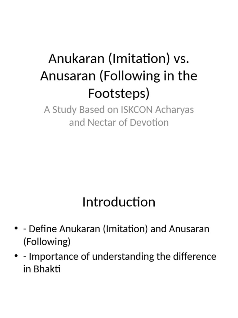 Anukaran Vs Anusaran Presentation | PDF