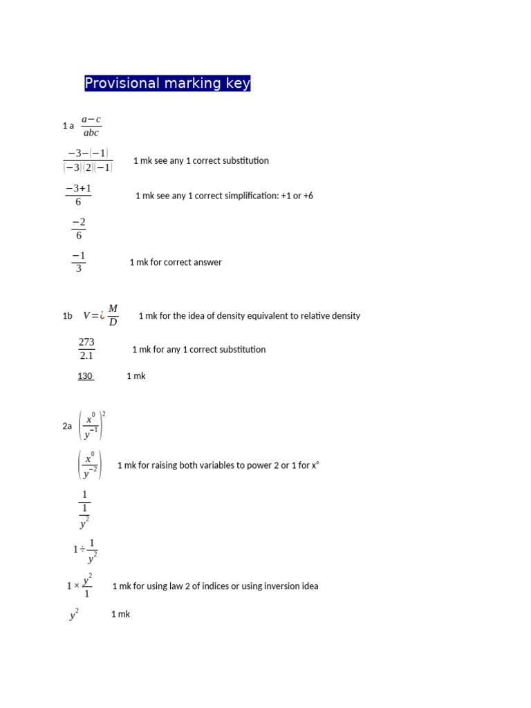 JCE Math Paper 1 Marking Key 2025 | PDF | Mathematics | Applied Mathematics