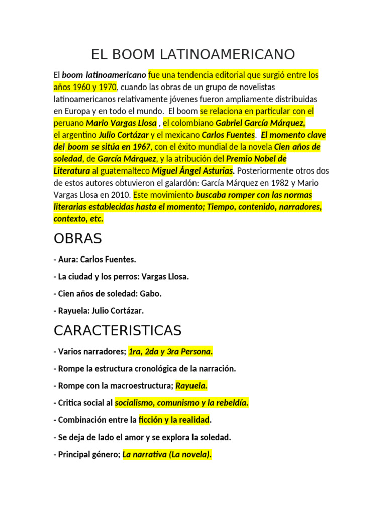 El Boom Latinoamericano | PDF | Gabriel García Márquez