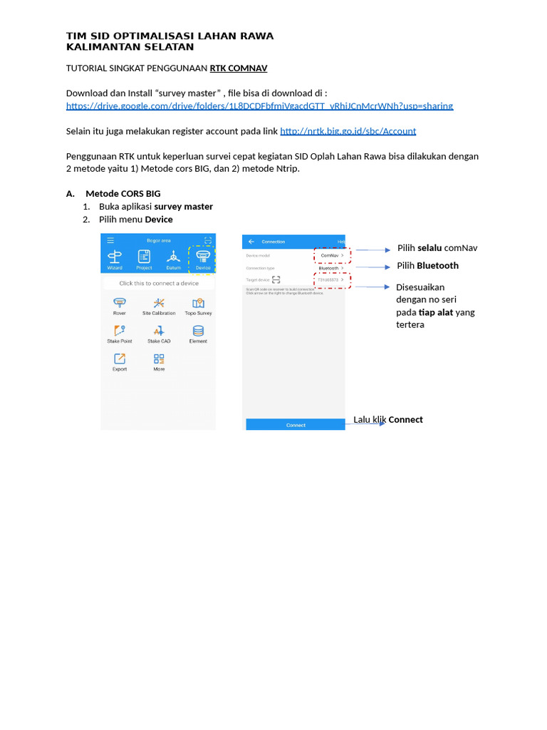 Tutorial Singkat Penggunaan RTK Comnav | PDF