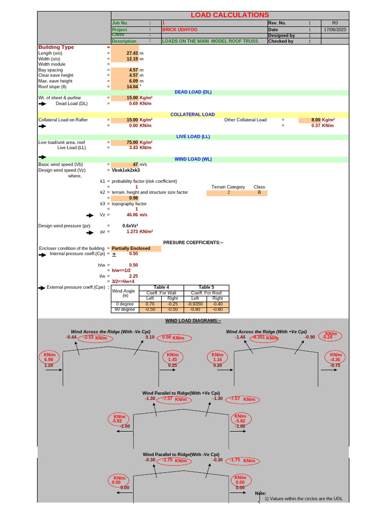 Wind Load Calculations per IS 875 Part 3 | PDF | Civil Engineering
